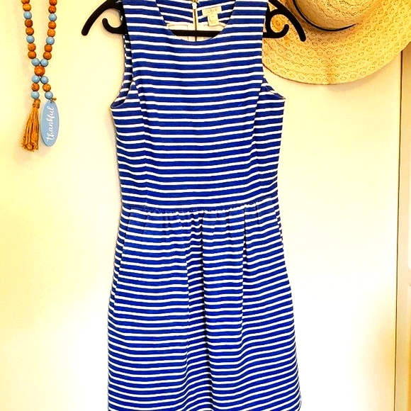 J. Crew | Dresses | J Crew Nautical Spring Summer Sleeveless Dress Gold ...